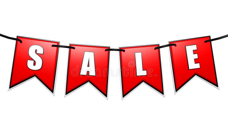 Sale in red flags stock illustration. Illustration of internet - 29324139