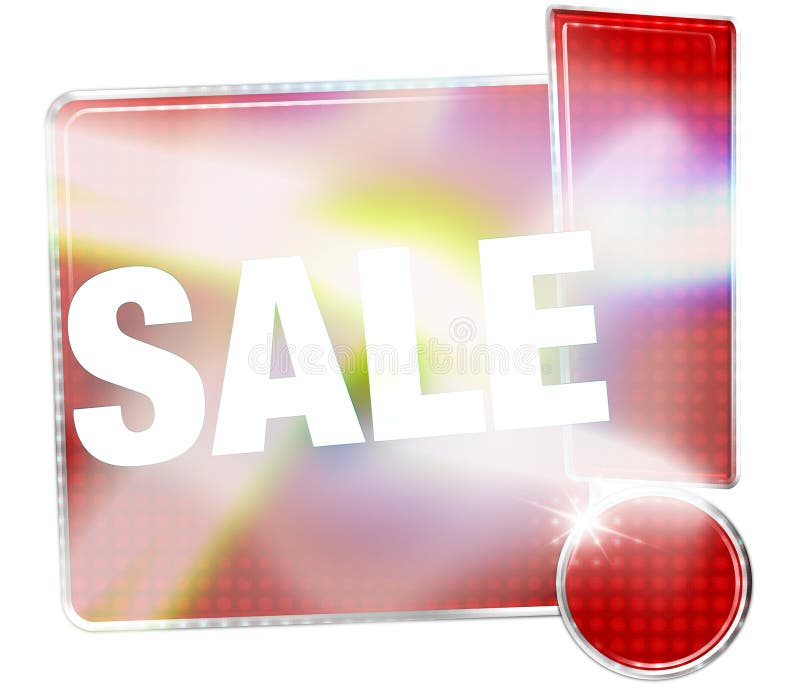 Sale Red Icon Exclamation Mark Stock Illustration - Illustration of ...