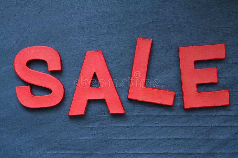 Sale Red Letters on Black Marble Stock Image - Image of background ...