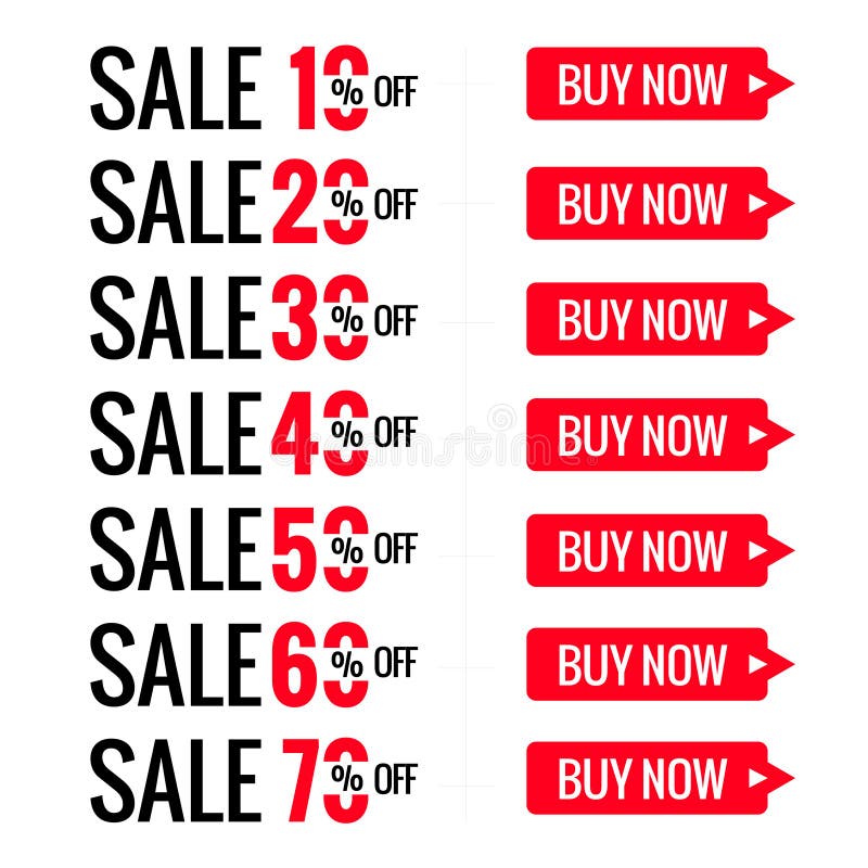 Sale Red Letters Tags. Font and Text with Special Offer Discounts ...