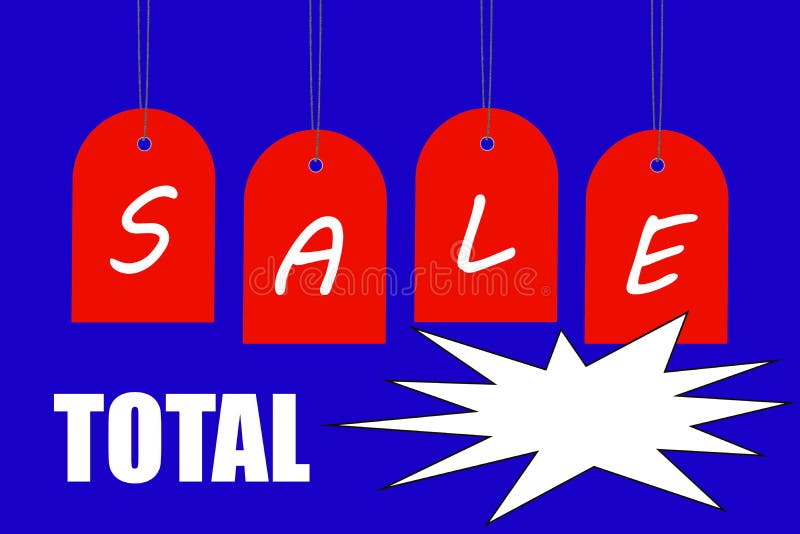 `Total Sale`, Red Tags Hanging. the Design Banner. Stock Illustration ...