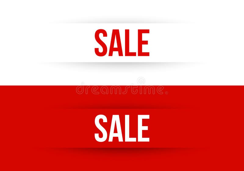 SALE Red and White Banners. Stock Vector - Illustration of label, icon ...