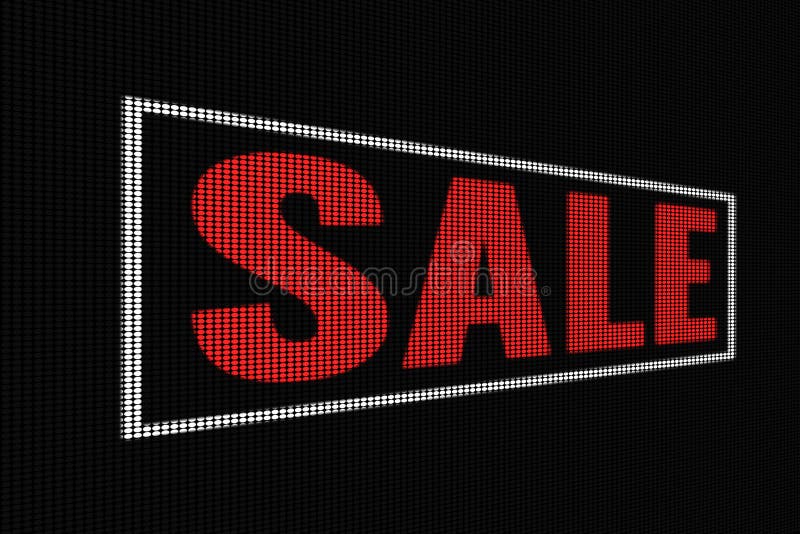 Sale Red Word on Dark Screen Stock Illustration - Illustration of ...