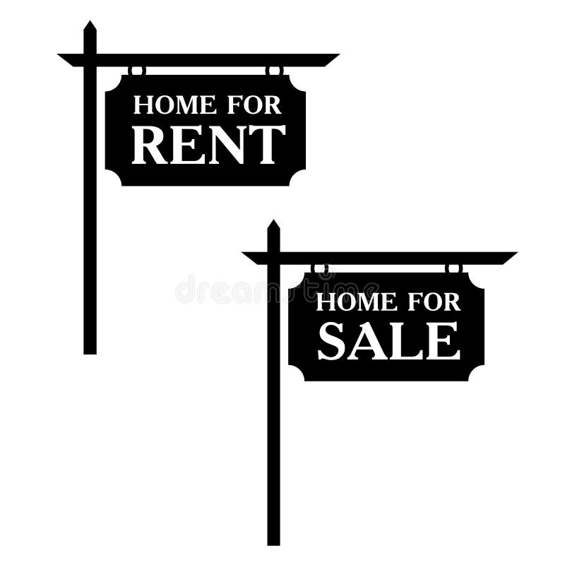 Sale and rent simple icons stock vector. Illustration of home - 79867050