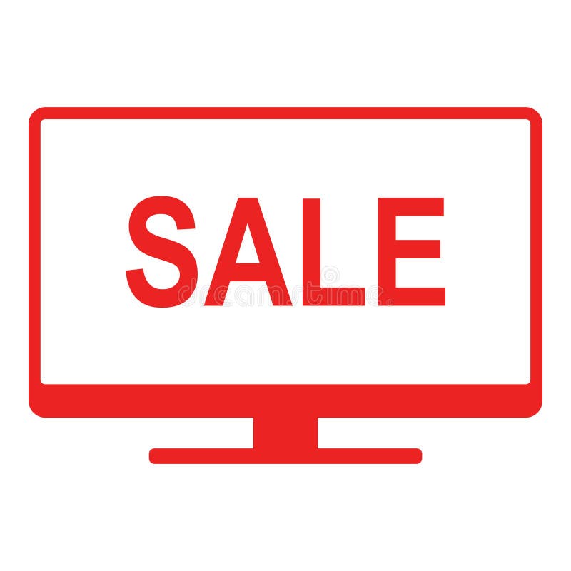 Sale and screen stock vector. Illustration of icon, symbol - 187358695