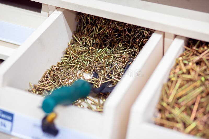 Sale of Screws in the Store by Weight. Hardware in Bulk in the Store ...