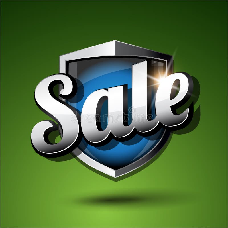 Sale on shield stock vector. Illustration of market, passion - 28405628