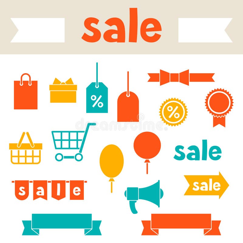Sale and Shopping Icons Various Design Elements Stock Vector ...