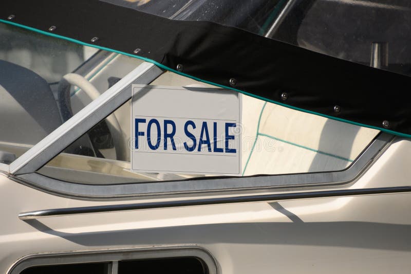For Sale Sign on a Cruiser Boat Stock Photo - Image of boat, cruisers ...