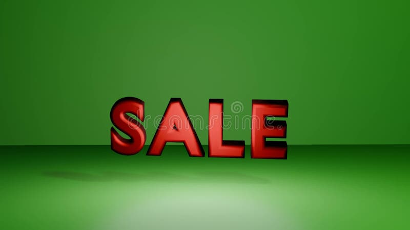 Sale Sign Bouncing on Green Background Text Font Animation Stock ...