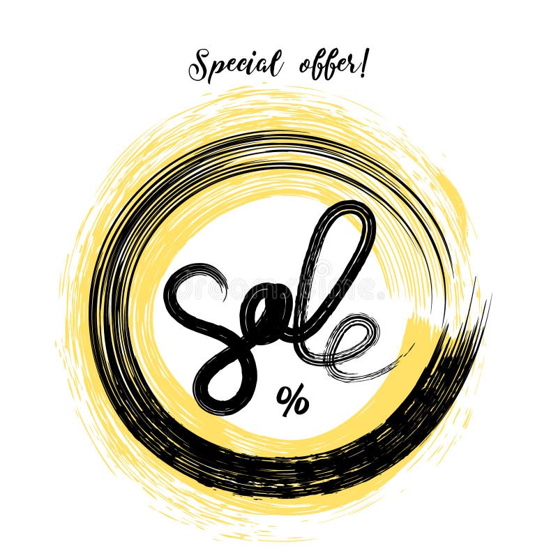 Sale sign card stock vector. Illustration of brush, luxury - 88521375