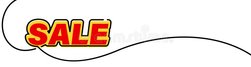 Sale Sign Drawn by Single Continuous Line Stock Vector - Illustration ...