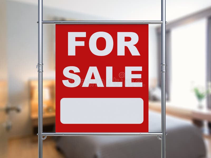 For Sale Sign Hanging with Metal Pipe Stock Illustration - Illustration ...