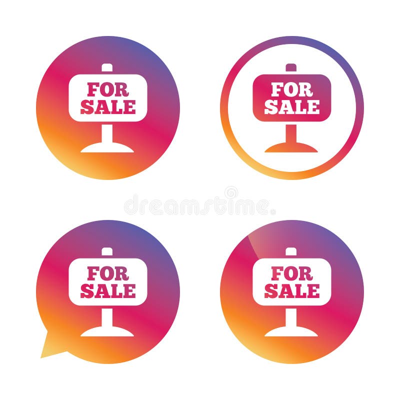 For Sale Sign Icon. Real Estate Selling Stock Vector - Illustration of ...