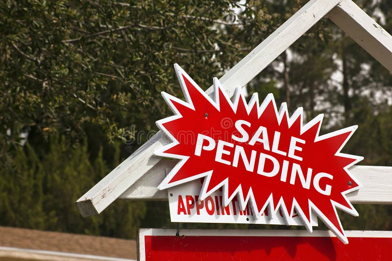 Sale Sign with Pending Notice Stock Photo - Image of attention, display ...
