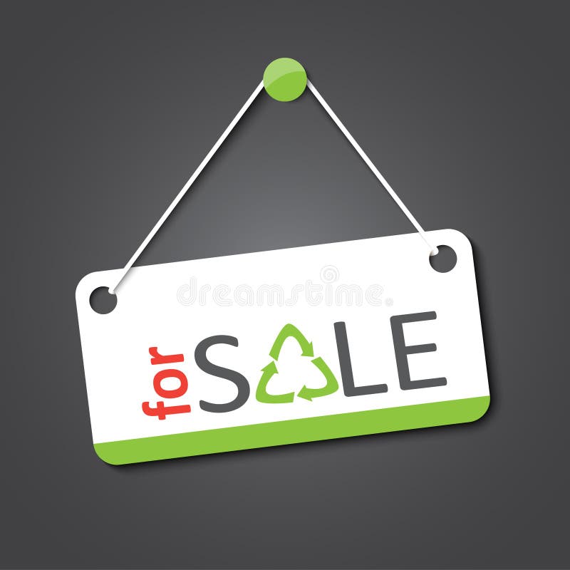 Green for sale sign stock vector. Illustration of hang - 25745364