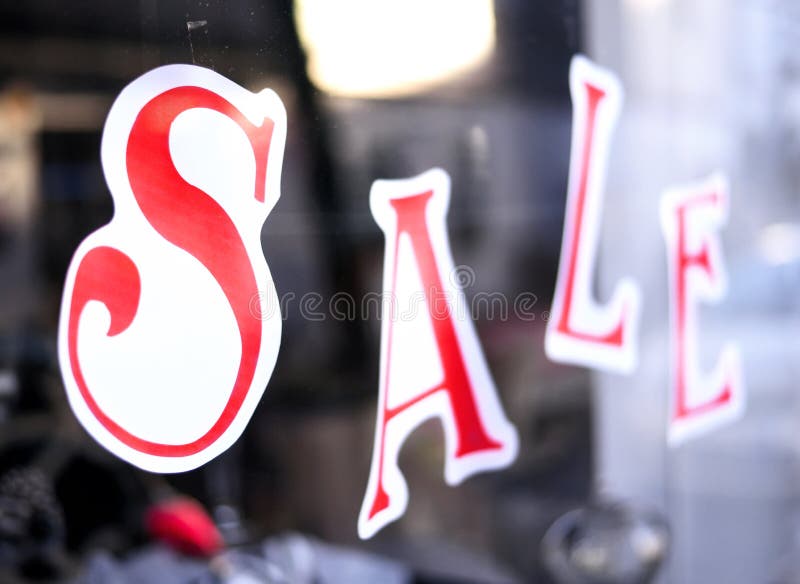 Sale Sign In A Shop Window. Stock Photo - Image of poster, clothing ...