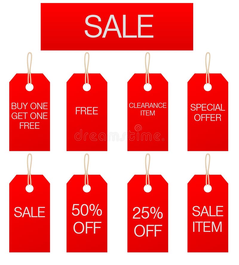 Sale Sign and Tags stock illustration. Illustration of hanging - 12057224