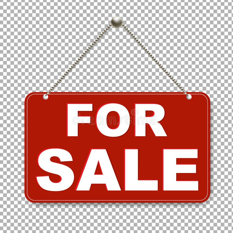 For Sale Sign with Transparent Background Stock Vector - Illustration ...