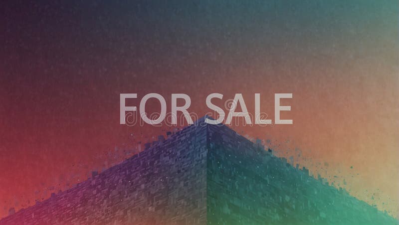 For Sale Sign with White Text on a Dynamic Multicolored Gradient ...