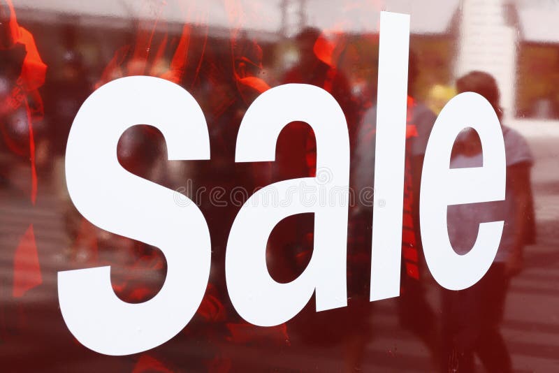 Sale sign on window stock photo. Image of display, paint - 9915606