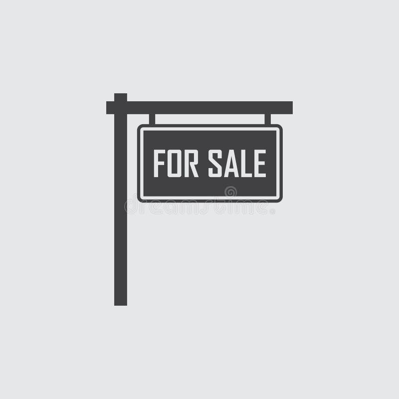 For Sale Signboard Icon in a Flat Design Stock Illustration ...