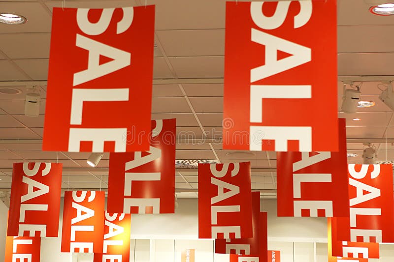Retail Shop Window Sale Sign Stock Photo - Image of storefront, modern ...