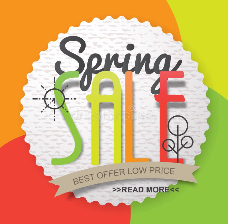 Spring Sale Banner Poster Tag Design. Stock Vector - Illustration of ...