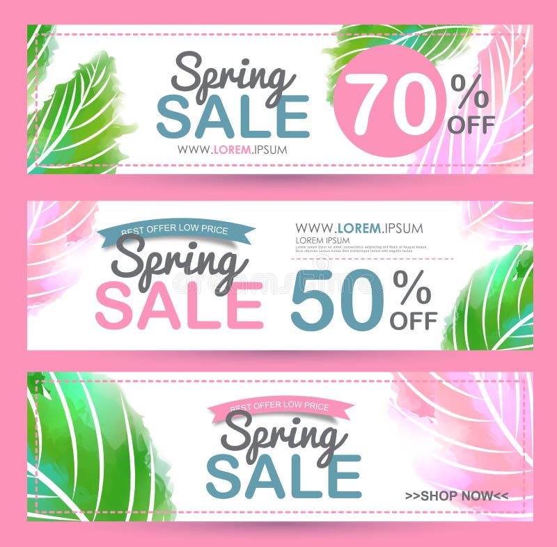 Spring Sale Banner Poster Tag Design. Stock Vector - Illustration of ...
