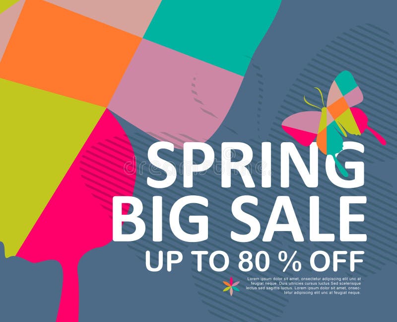 Spring Sale Banner Poster Tag Design Stock Vector - Illustration of ...