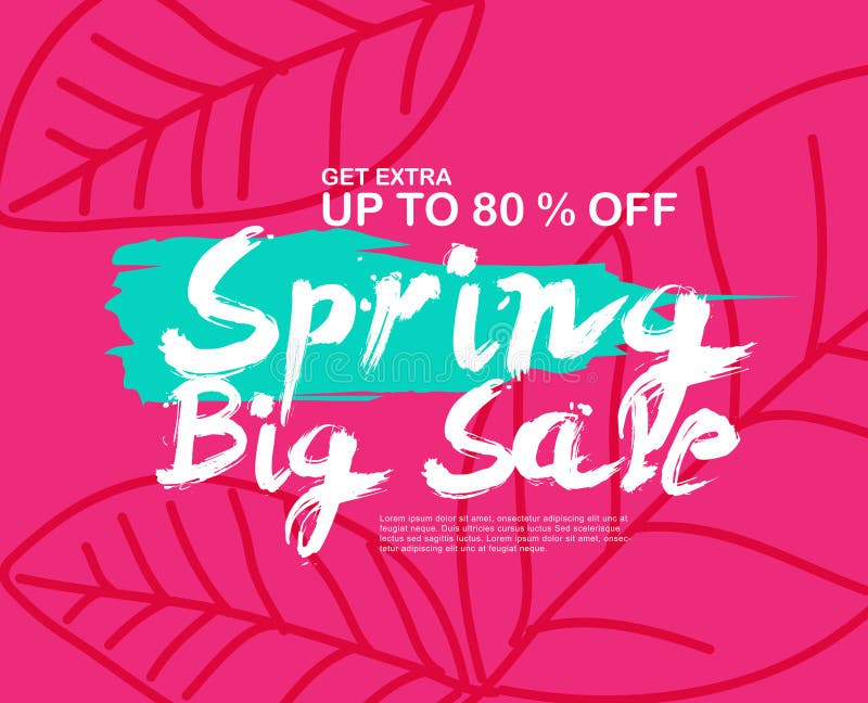 Spring Sale Banner Poster Tag Design Stock Vector - Illustration of ...