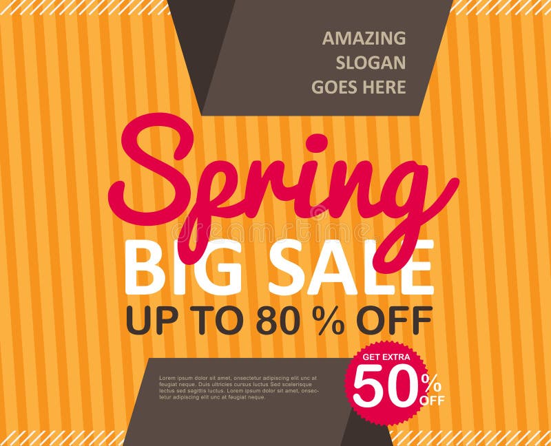 Spring Sale Banner Poster Tag Design Stock Vector - Illustration of ...