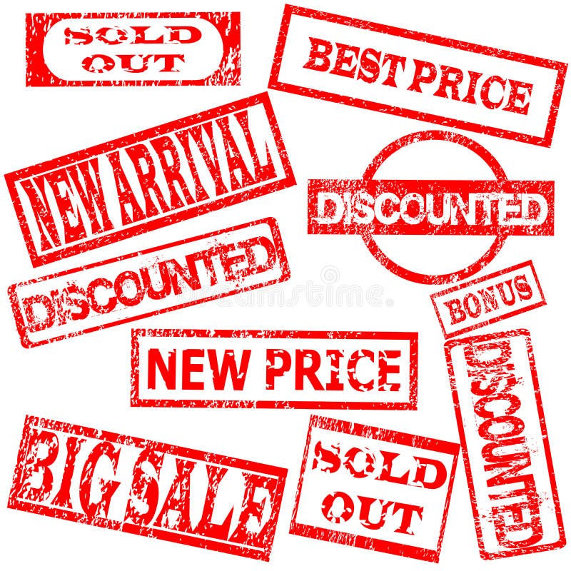 Sale stamp set stock vector. Illustration of postmark - 56875875