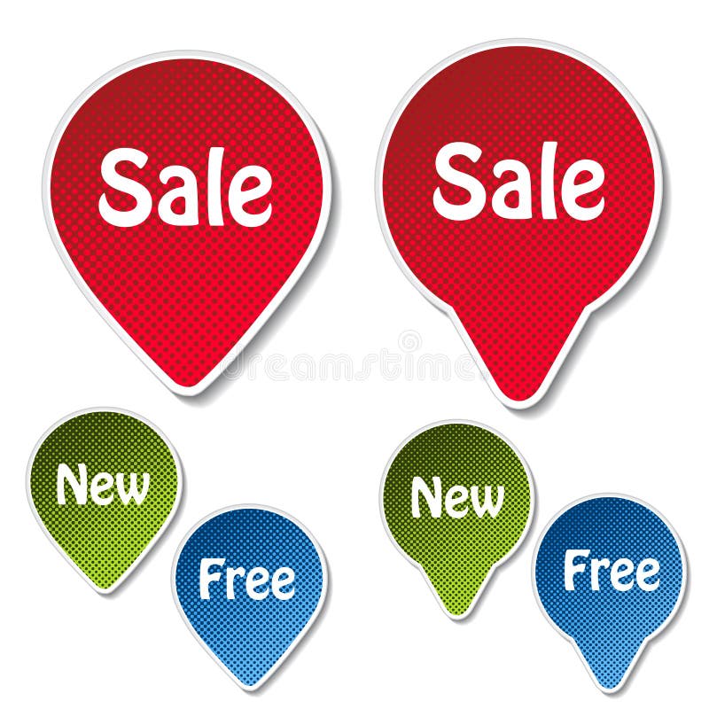 Promotional stickers stock vector. Illustration of glossy - 9884236