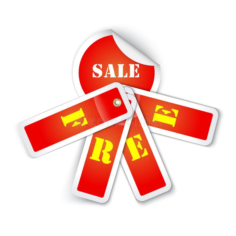 Sale Sticker with Attached Labels and with Letters FREE Stock Vector ...