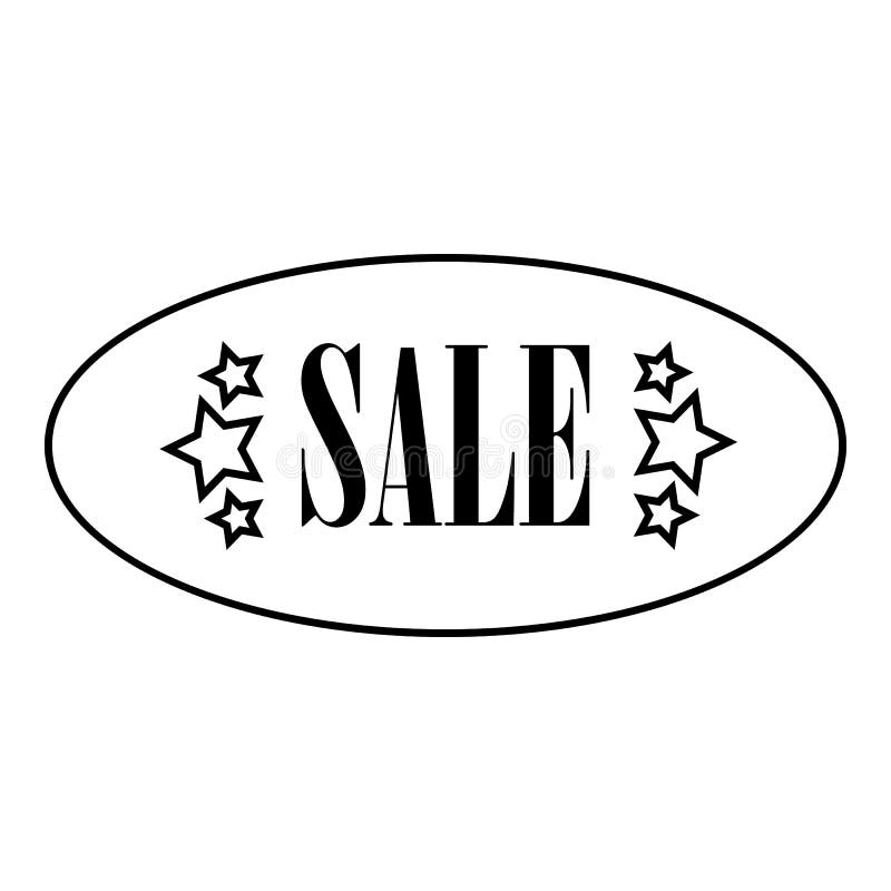 Sale Sticker Icon, Outline Style Stock Vector - Illustration of oval ...