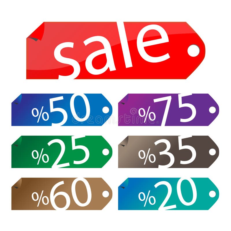 Sale Sticker Set stock vector. Illustration of clean, blue - 6792321