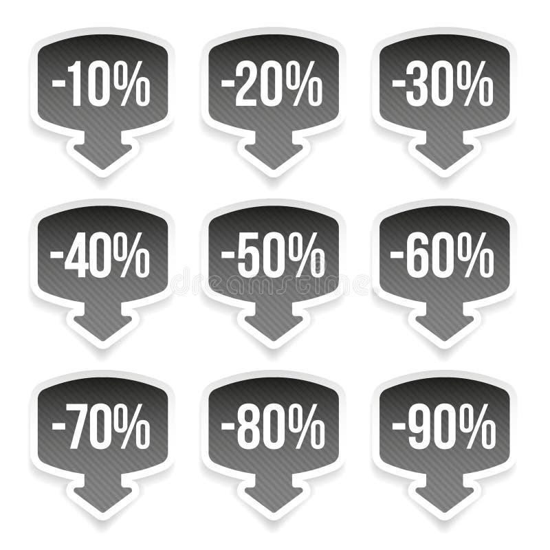 Sale sticker set grey stock vector. Illustration of vector - 95688022