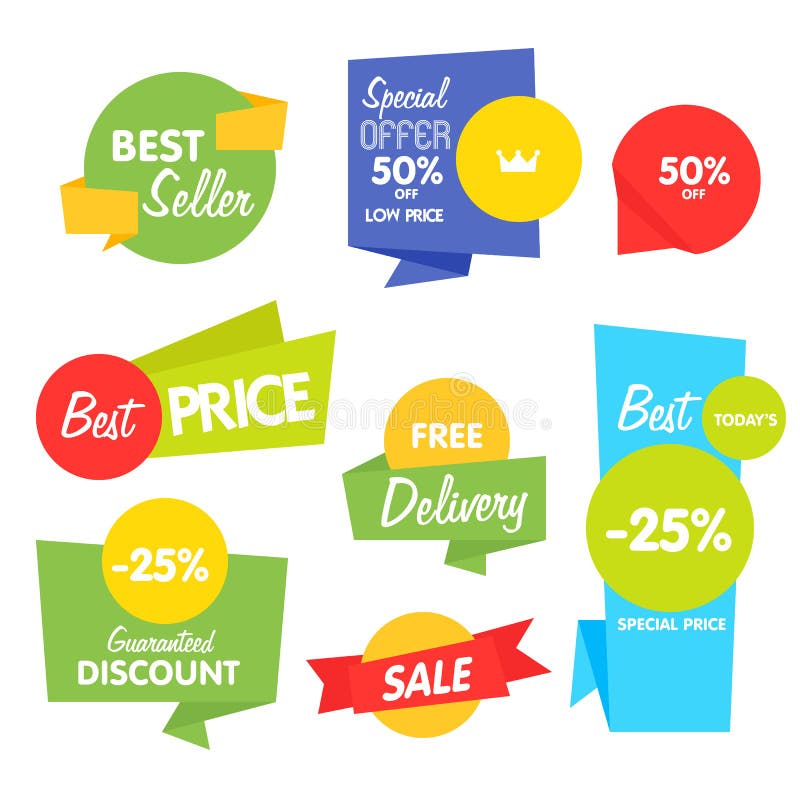 Sale Sticker Vector Collection on White Background Stock Vector ...