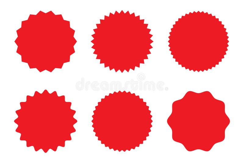 Sale Sticker Vector. Set of Red Starburst. Stock Vector - Illustration ...