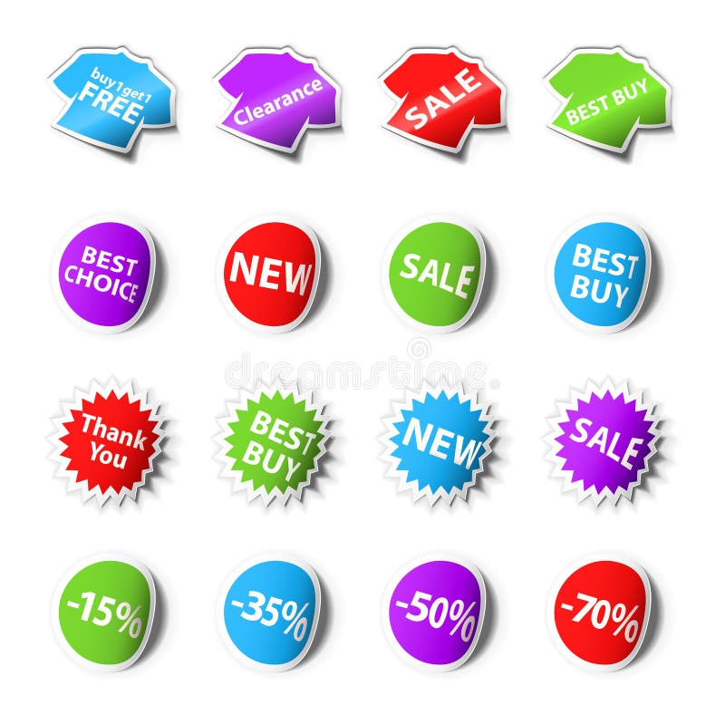 Glossy Sale Tags with Various Stock Vector - Illustration of design ...
