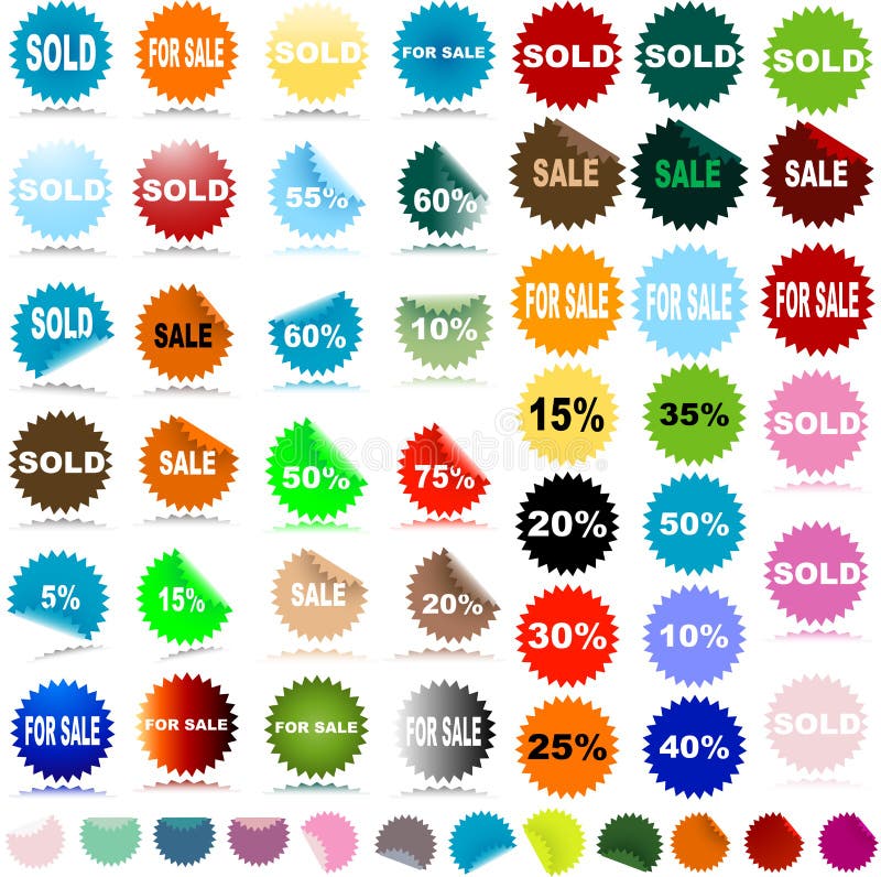 Sale stickers stock vector. Illustration of advertisement - 4474121
