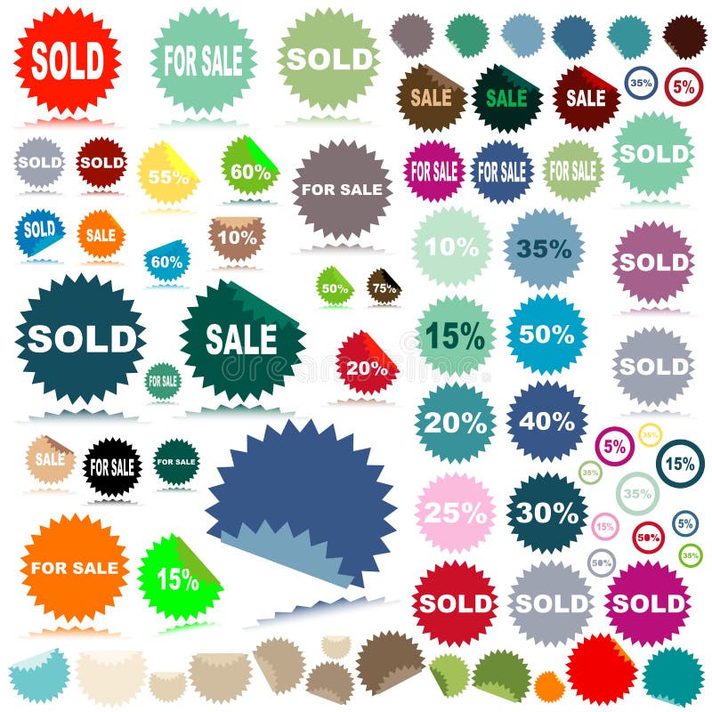 Sale stickers stock vector. Illustration of advertisement - 4474121