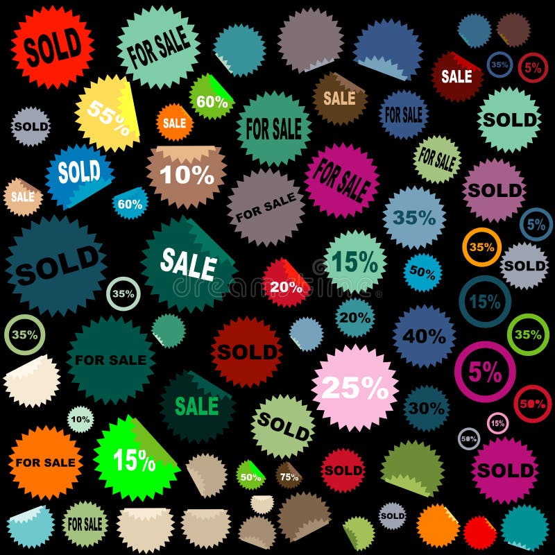 Sale stickers stock vector. Illustration of advertisement - 4474121