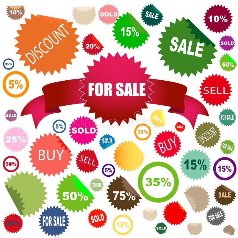 Sale Stickers. Price Tag Label. Banner Sticker or Abstract Flyer ...