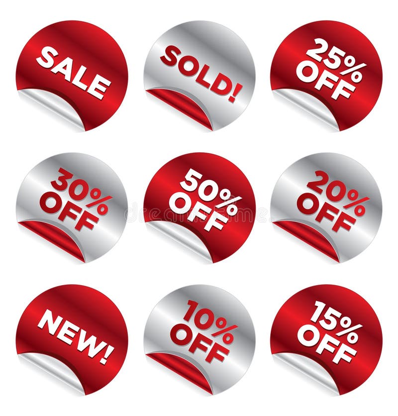 Great Sales Tags and Stickers Collection Stock Vector - Illustration of ...