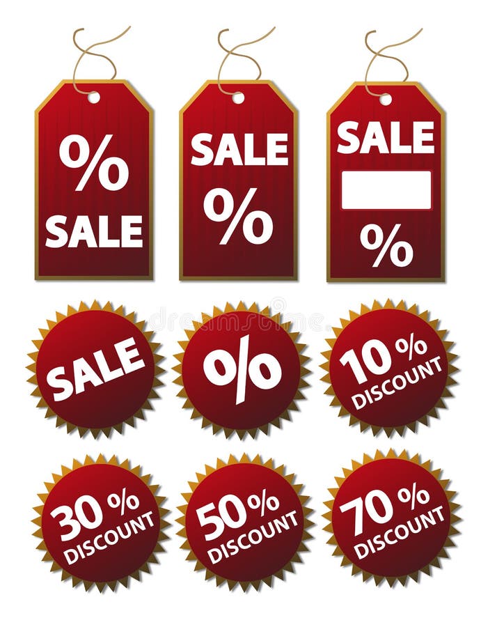 Sale stickers stock illustration. Illustration of item - 48412628