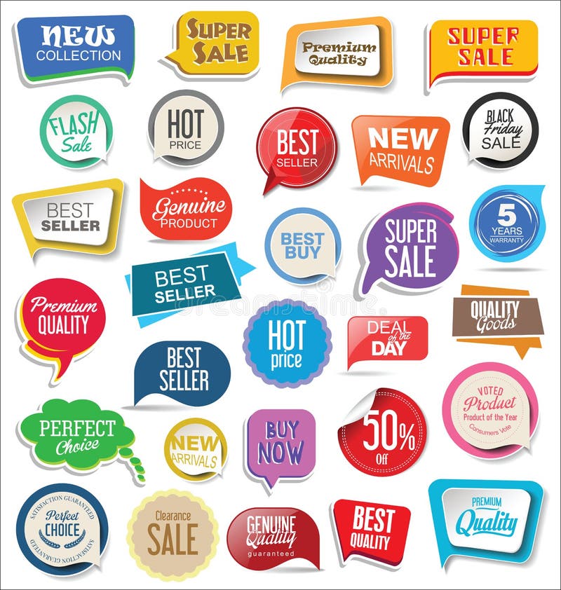 Sale Stickers Modern Design Collection Vector Stock Vector ...