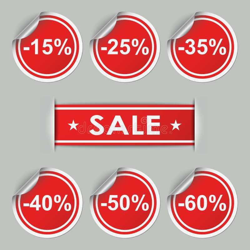 Sale Stickers and Tags with Discounts Stock Vector - Illustration of ...