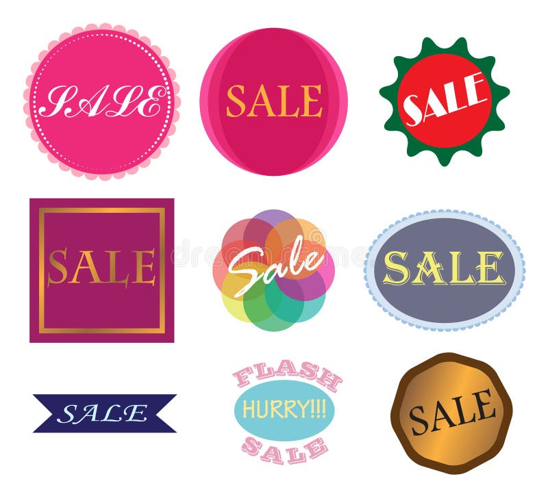 Sale stickers vector set. stock vector. Illustration of isolated - 93266042